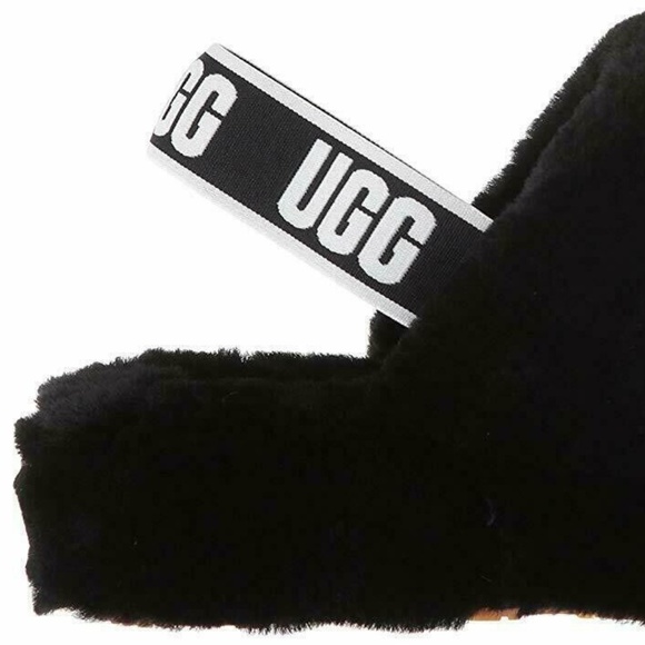 UGG | Shoes | New Ugg Womens Fluff Yeah Slide Black Slippers Slingback ...